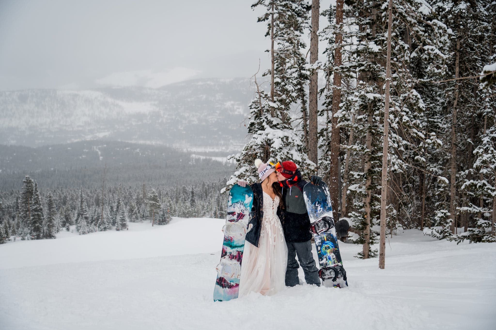 Snowboarding Elopement Photographer in Colorado | Brittany + Nick